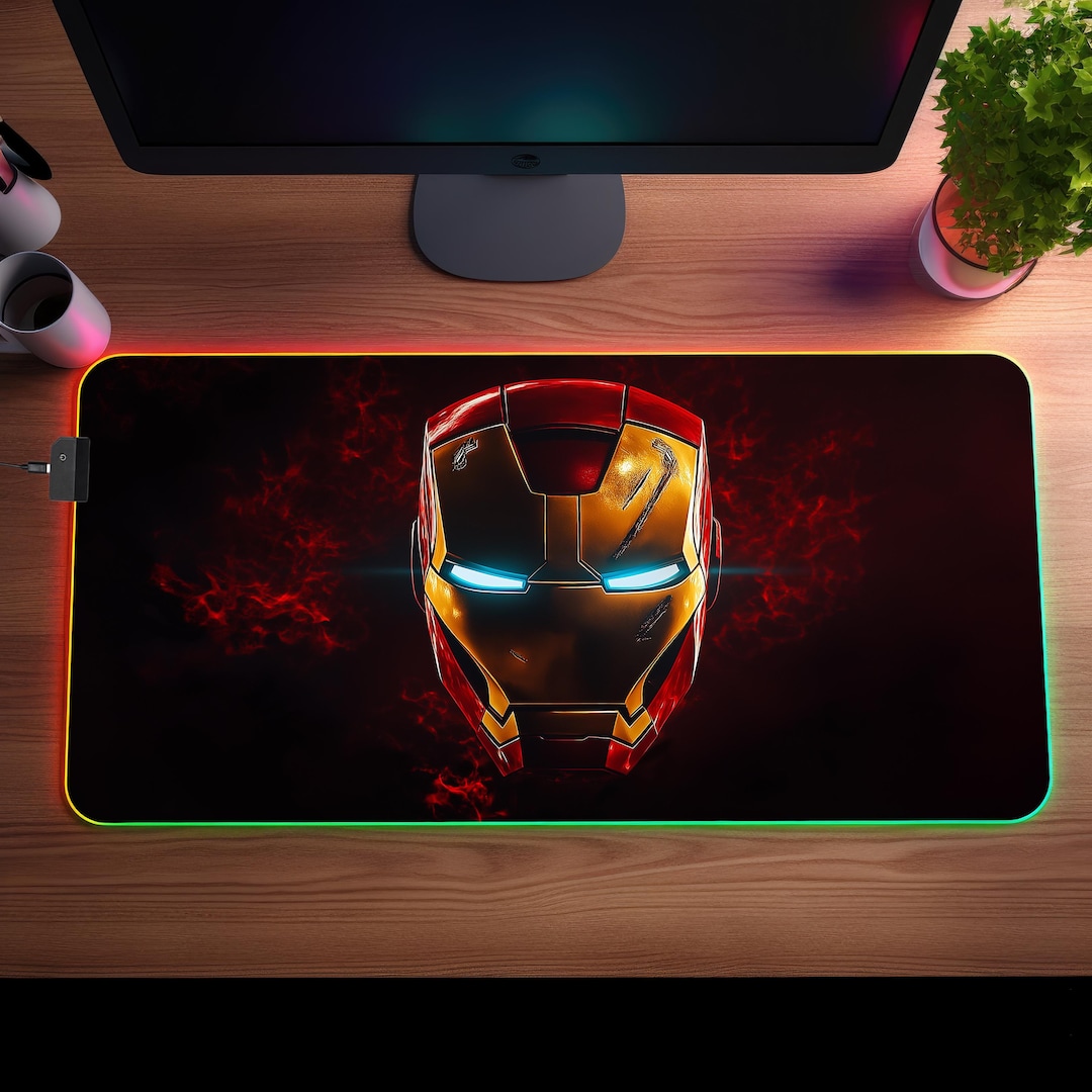 Superhero Desk Mat Heroic Design for Gamers, 10 Sizes and LED Options ...