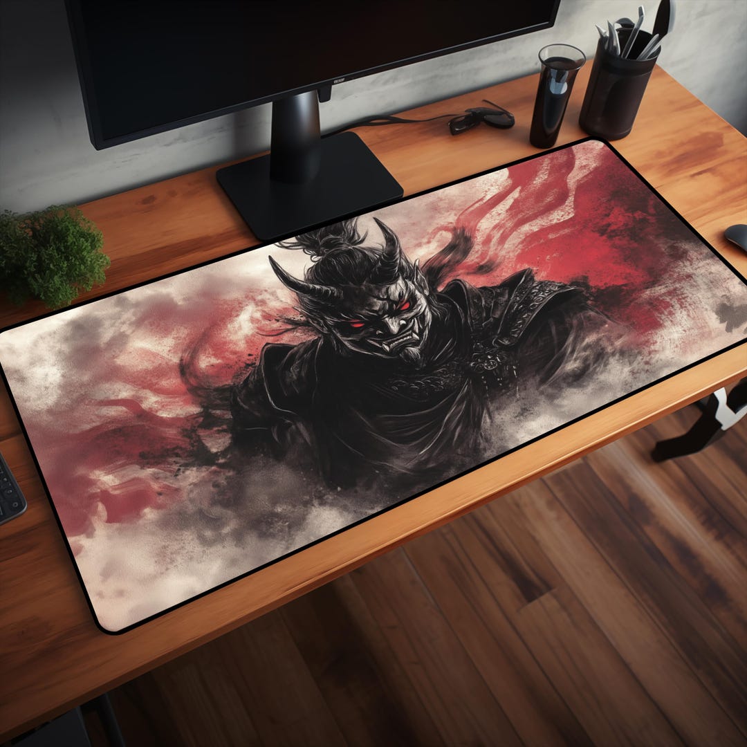 Oni Mousepad, Oni Deskmat, Japanese Deskmat, 10 Different Sizes and Led ...