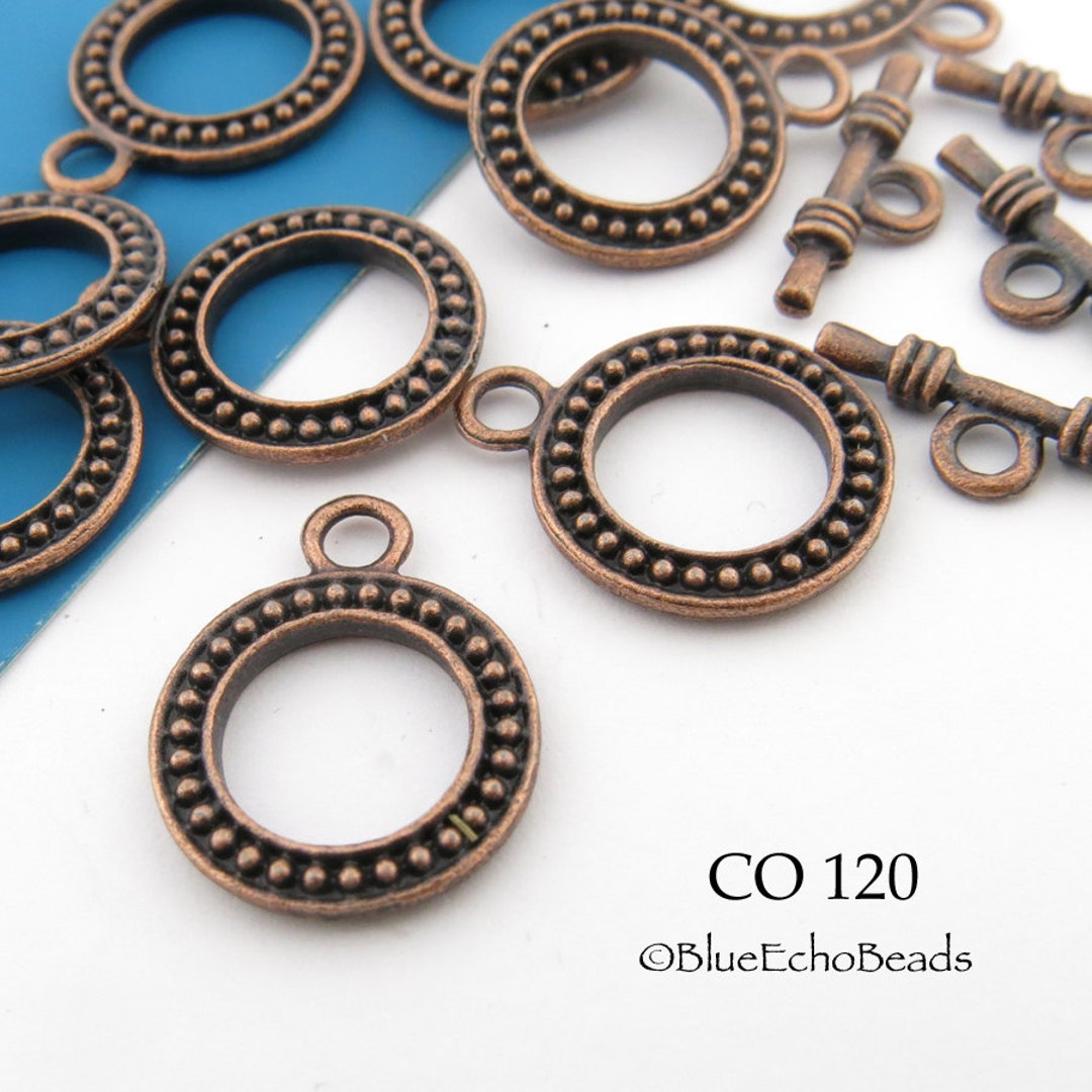 6 Sets - Antique Copper Toggle Clasp, Copper Clasp, 15mm Toggle (CO 120 ...