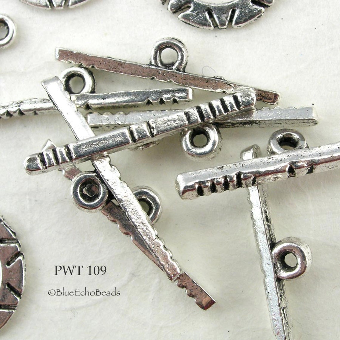 6 Sets - 16mm Flat Pewter Toggle, Pewter Clasp, Silver Tone (PWT 109 ...