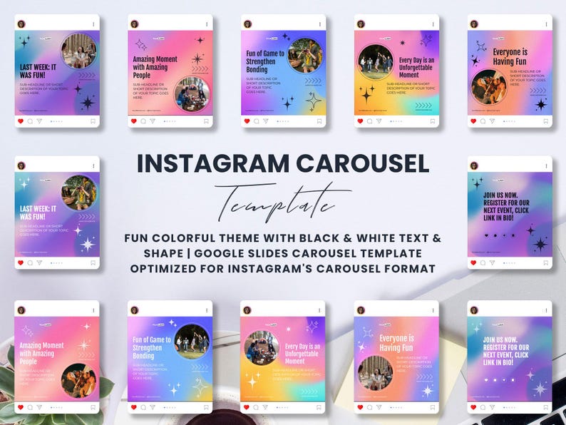 Instagram Carousel Template Fun & Colorful Instagram Carousel Template ...