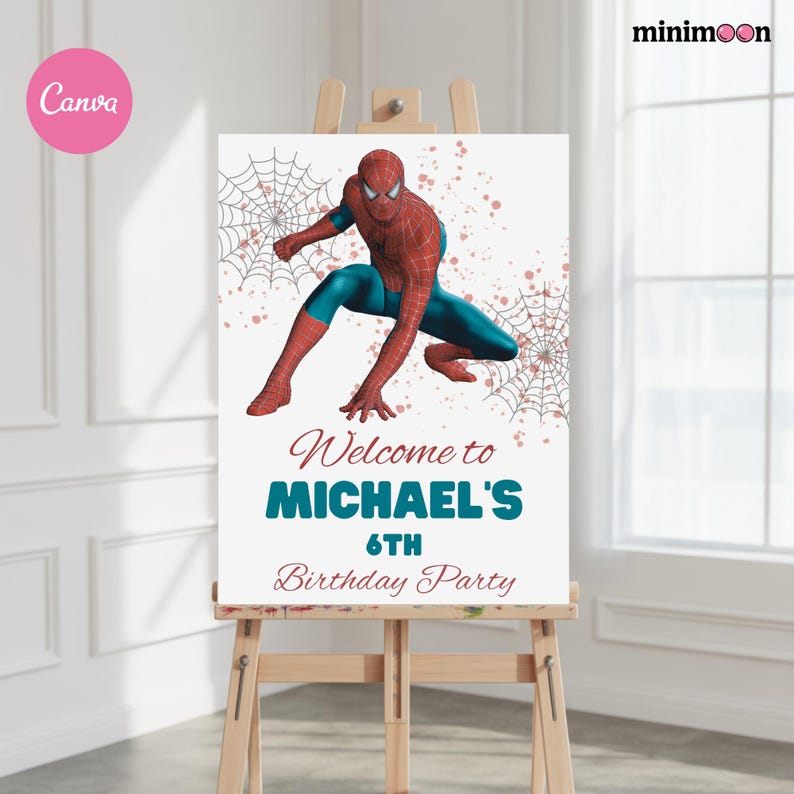 Spiderman Welcome Sign Template Instant Download, Editable Spider-man ...