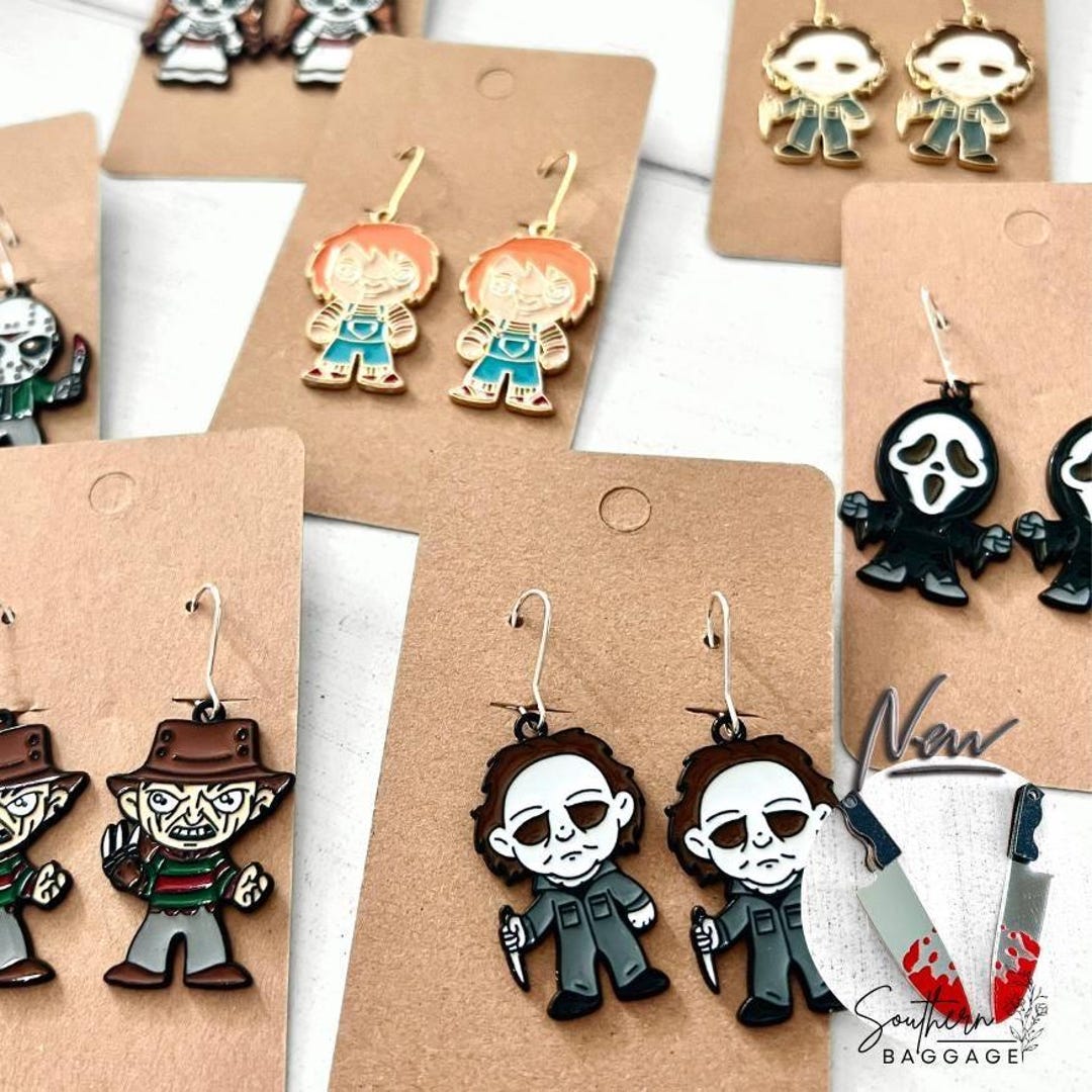 Halloween Horror Movies Character Earrings: Chucky Michael Myers Freddy ...
