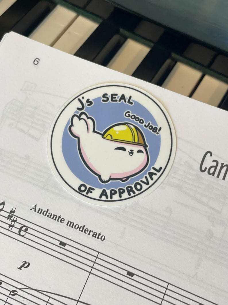 Seal of Approval, 2 Vinyl Sticker Pack 8, Art, Laptop Notebook Water ...