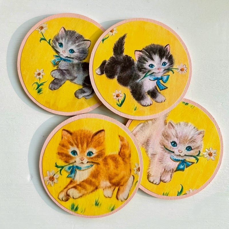 Cat Stone Coasters - Etsy