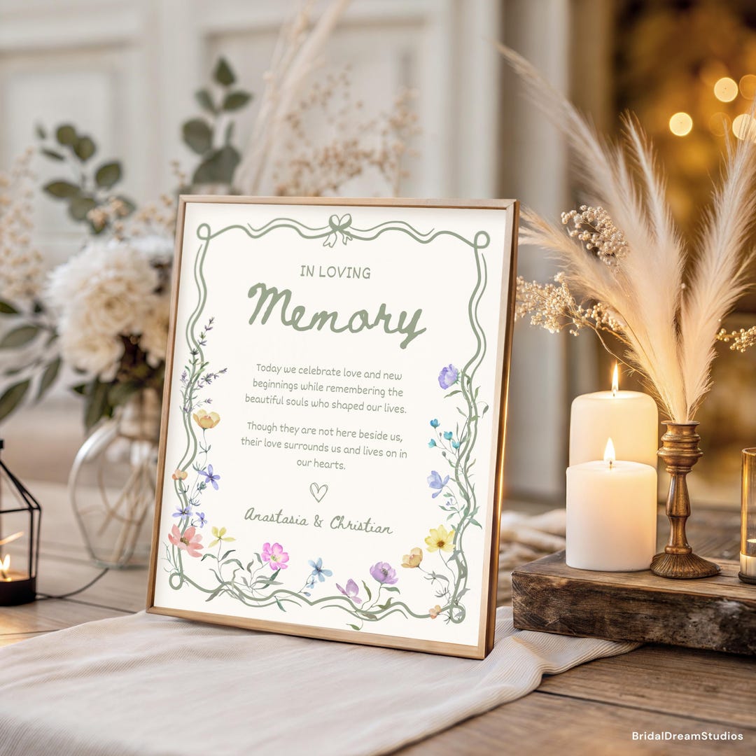 In Loving Memory Wedding Sign Wildflower Wedding Memorial Sign ...