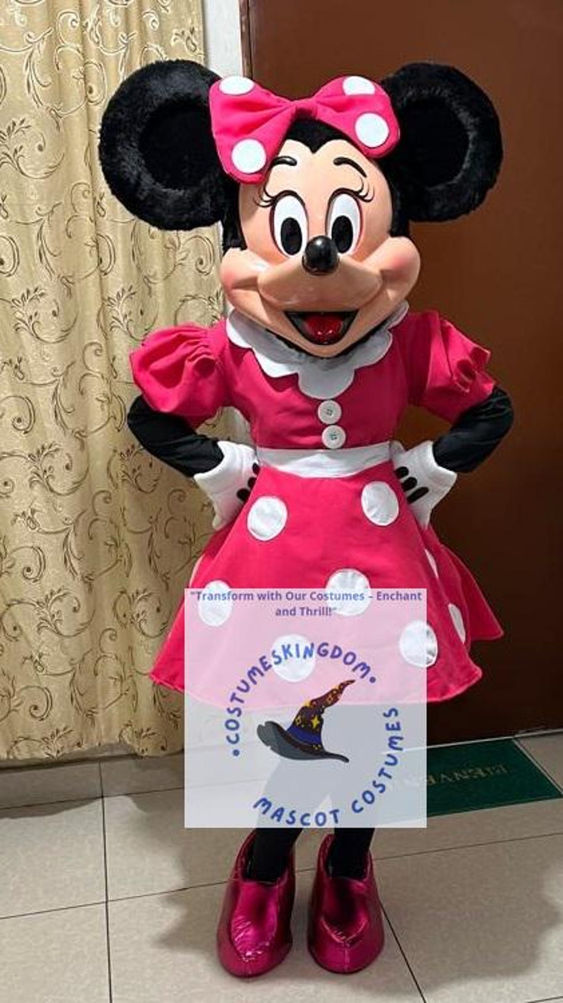 Fiberglass Head Girl Mouse With Dress Pink Costume Mascot Party Event ...