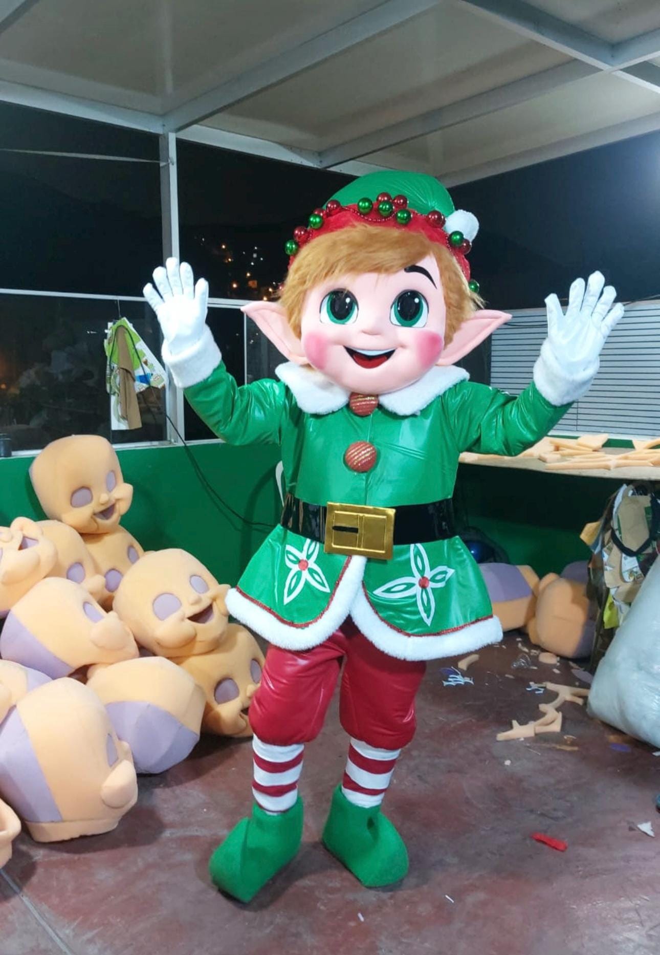Green Elf Christmas Costume Mascot Party Event Halloween Events Parties ...