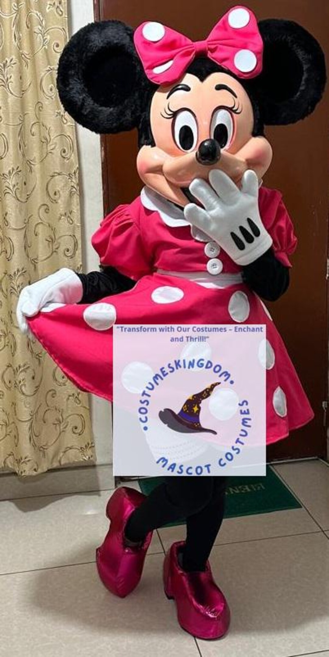 Fiberglass Head Girl Mouse With Dress Pink Costume Mascot Party Event ...