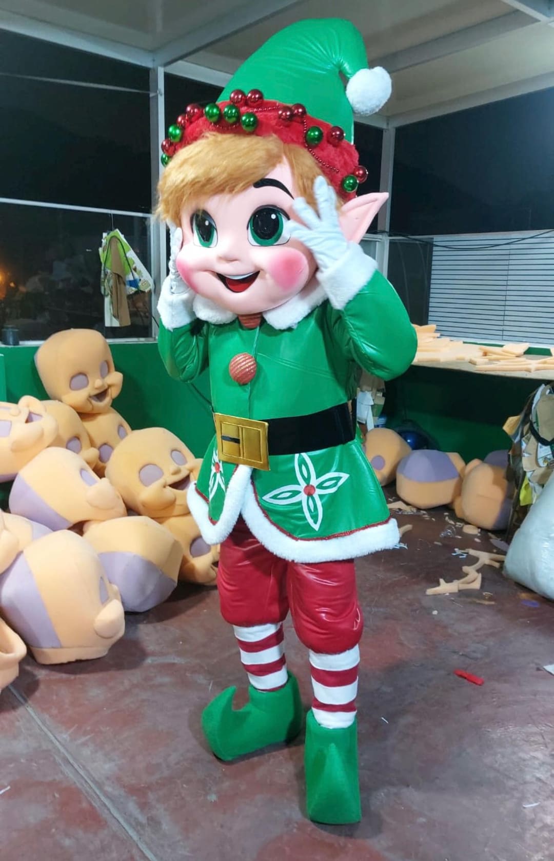 Green Elf Christmas Costume Mascot Party Event Halloween Events Parties ...