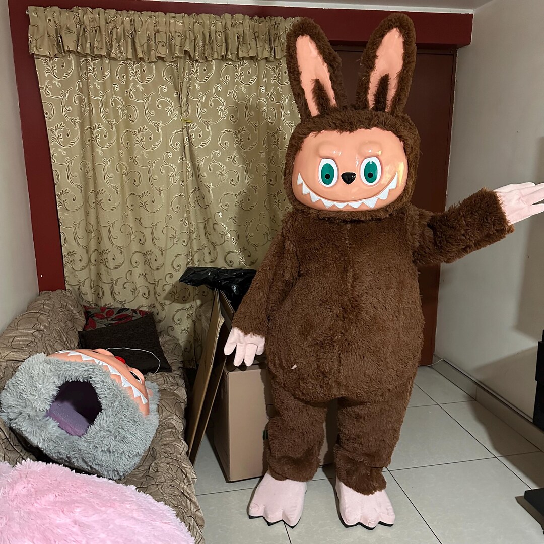 Bunny Animal Mascot Costume Toffee Edition With Green Eyes Adult Party ...