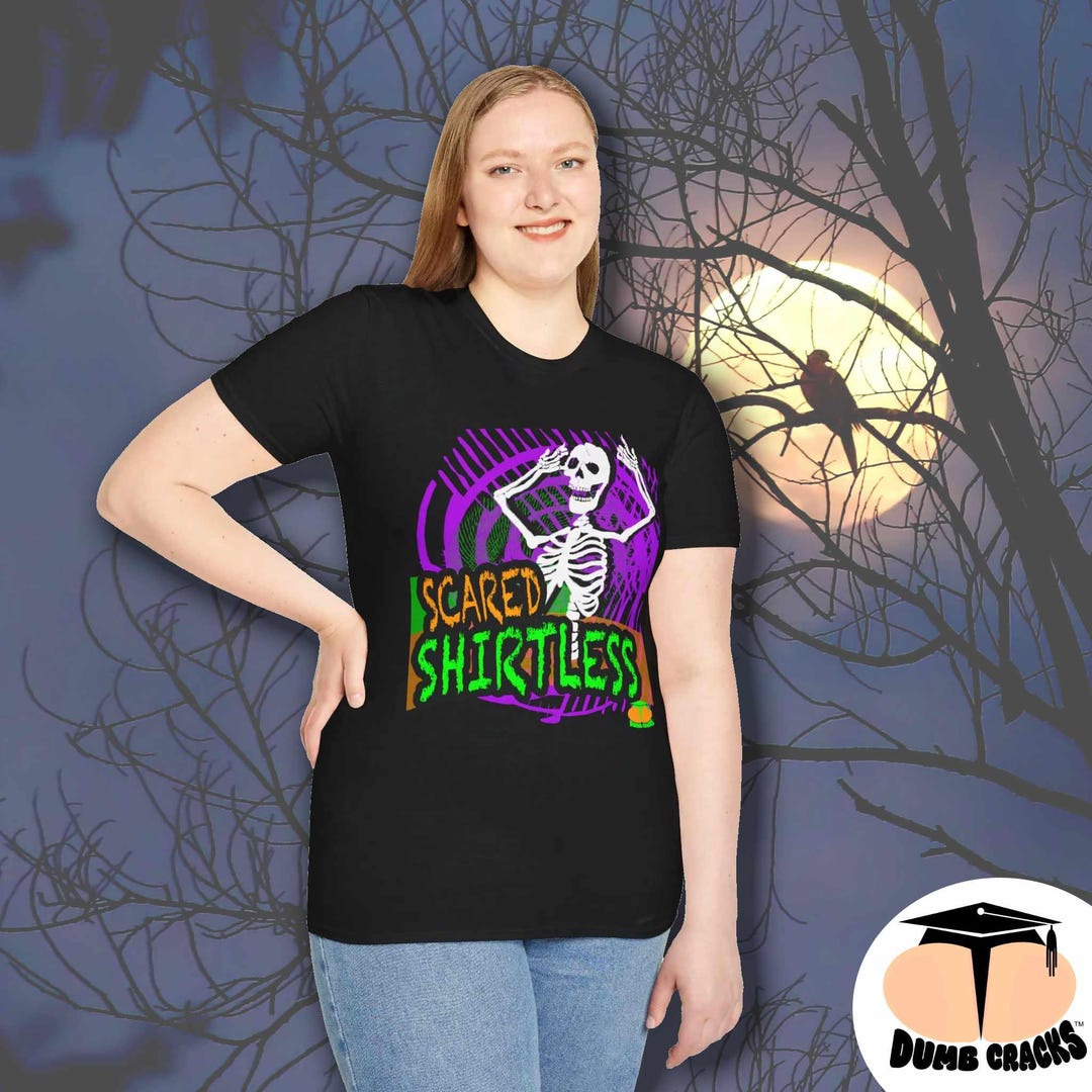 Scared Shirtless Skeleton Halloween T-shirt Unisex - Etsy