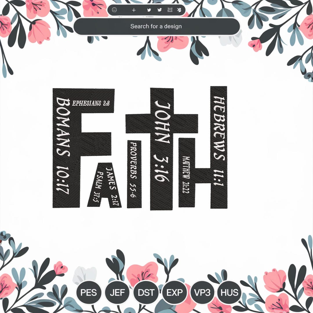 Faith Embroidery Designs, Christian Embroidery File,jesus Lover Machine ...