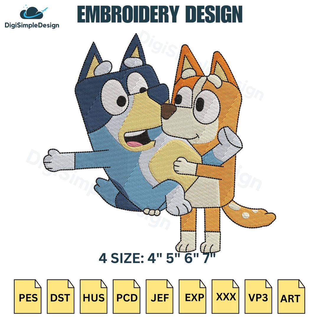 Blue Dog Embroidery Designs, Yellow Dog Machine Digital Embroidery ...