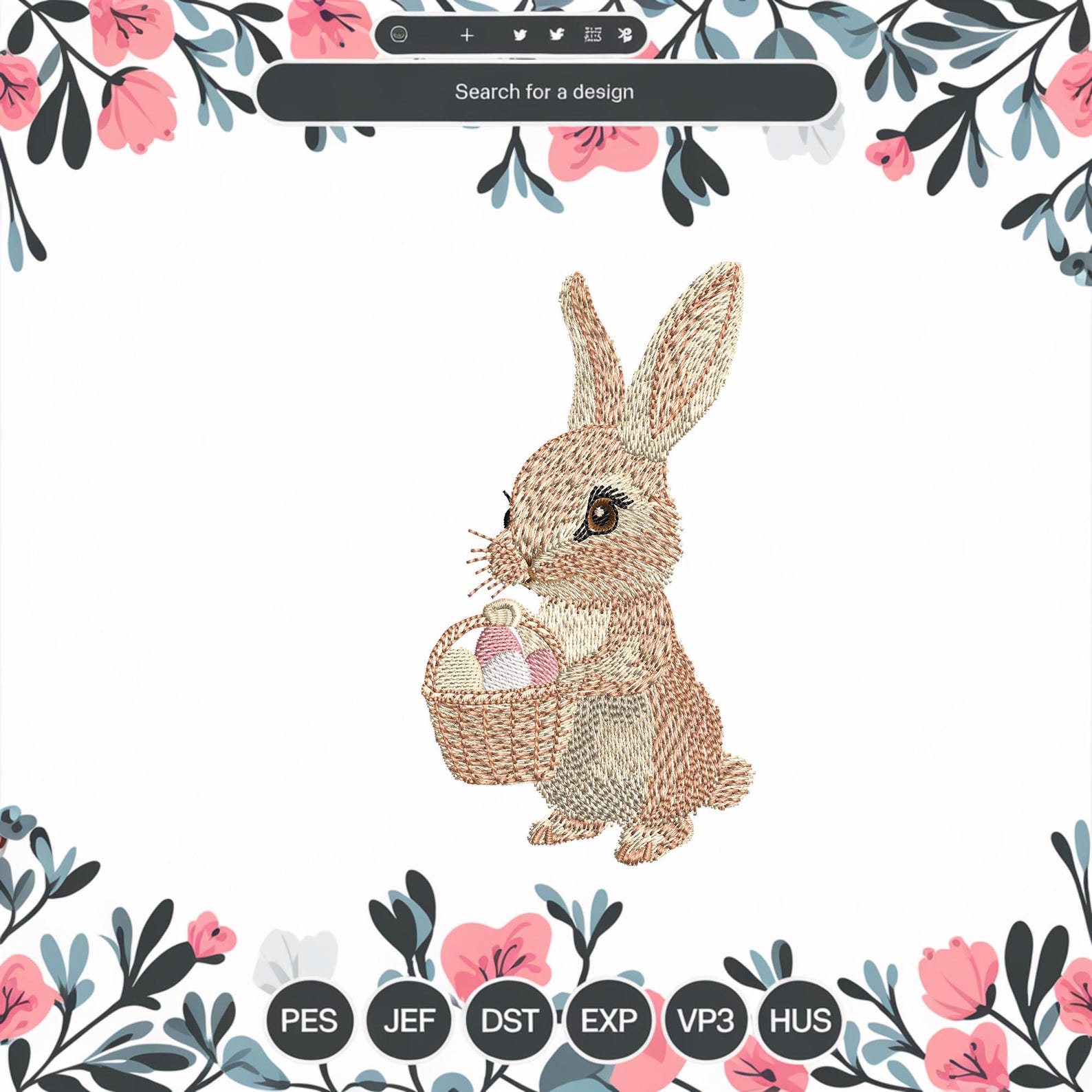 Easter Bunny Embroidery Designs, Machine Embroidery Pattern (digital ...