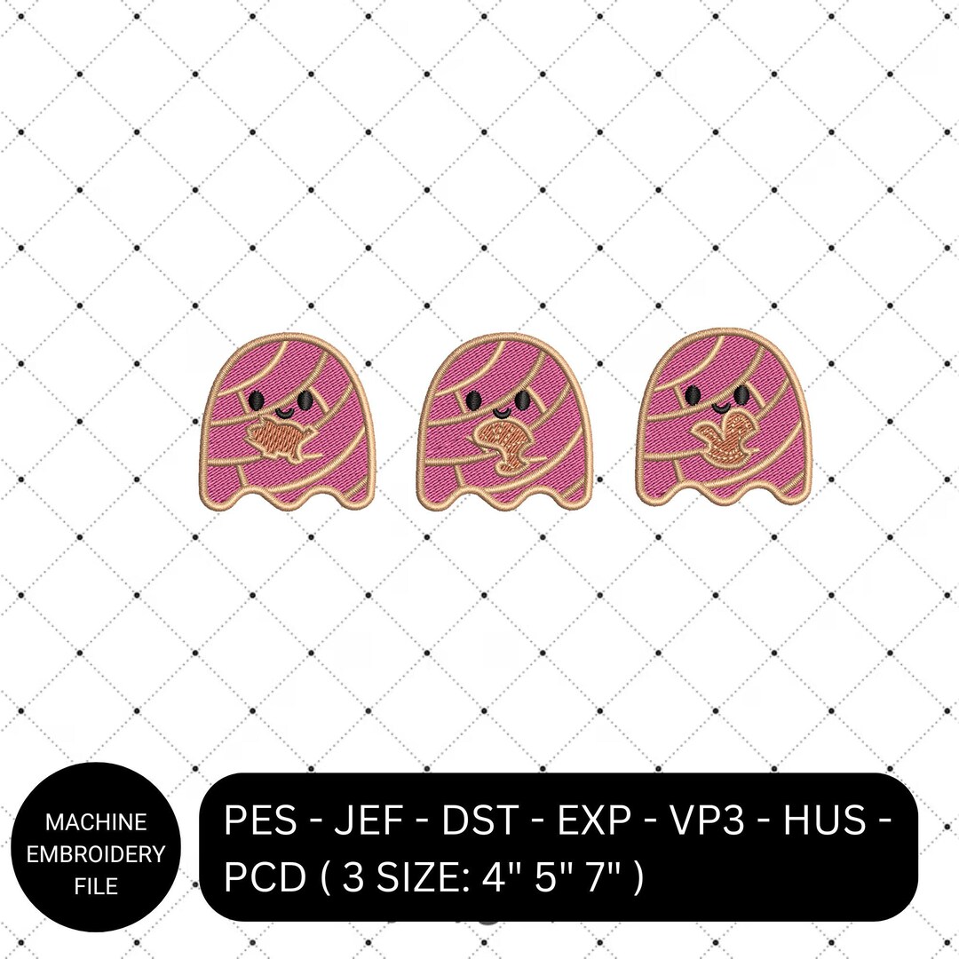 Cute Ghost Embroidery Designs, Spooky Conchas Machine Digital ...