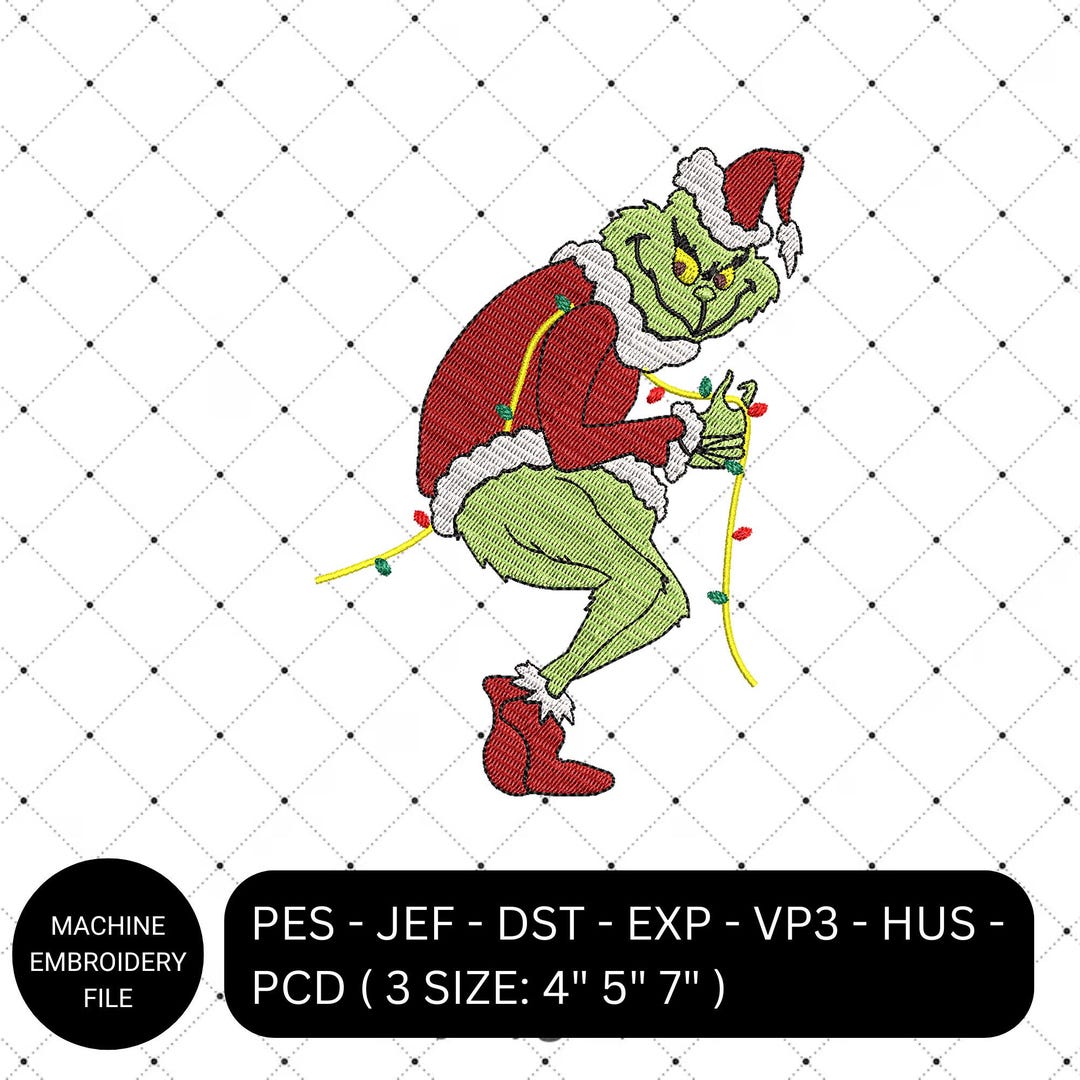 Green Furry Friend Embroidery Designs, Green Christmas Digital Machine ...