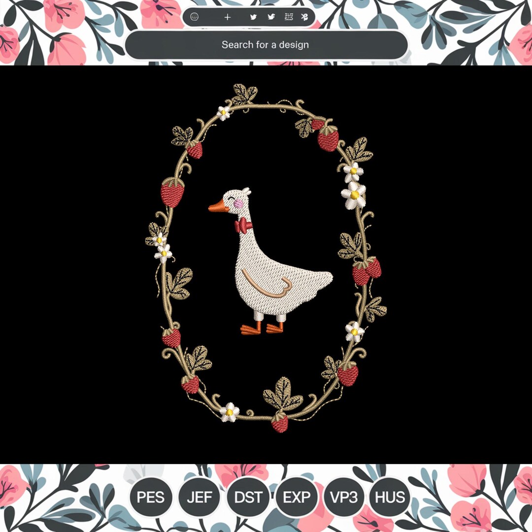 Cute Goose Embroidery Designs, Goose Lover Machine Digital Embroidery ...