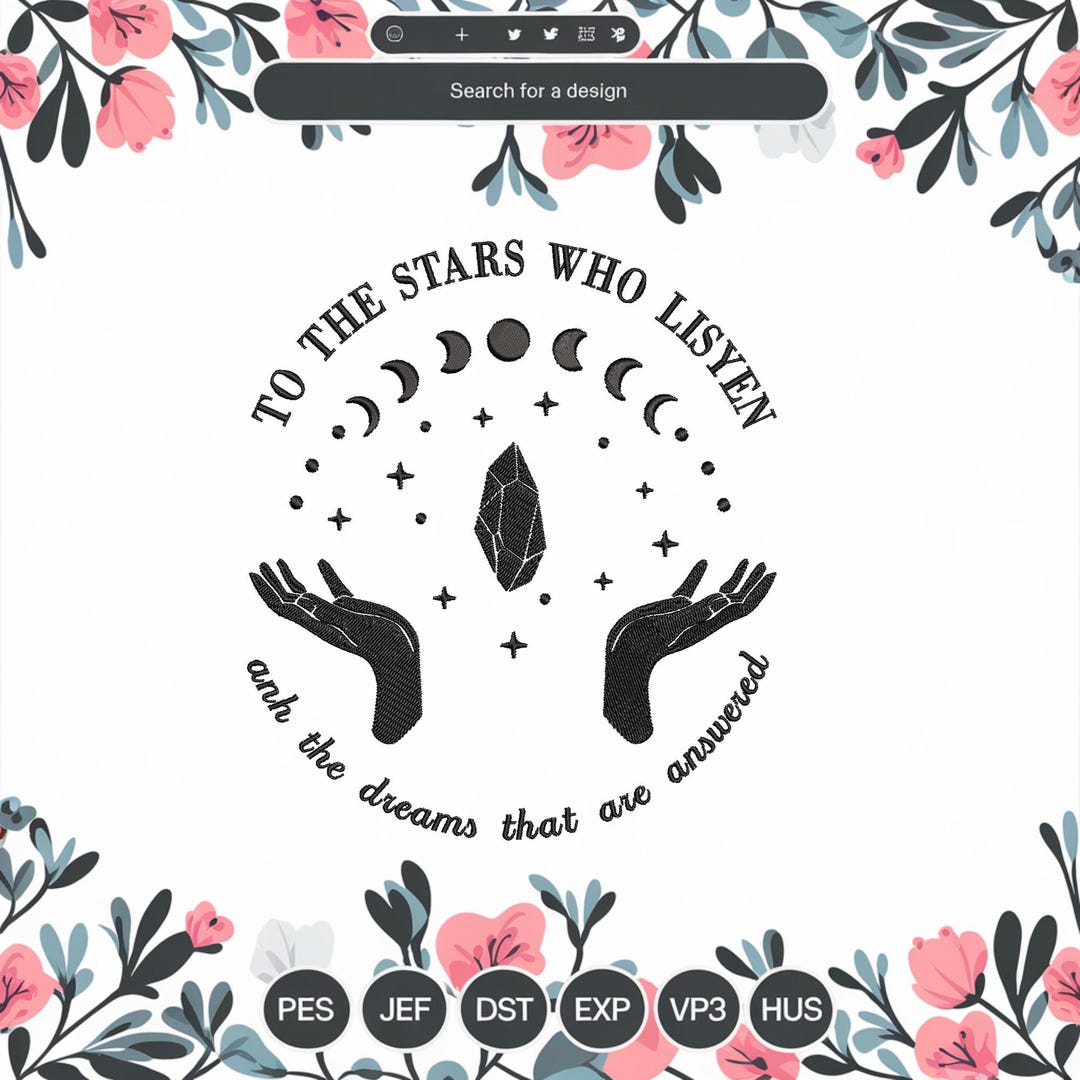 Fantasy Reader Embroidery Designs, to the Stars Who Listen Machine ...