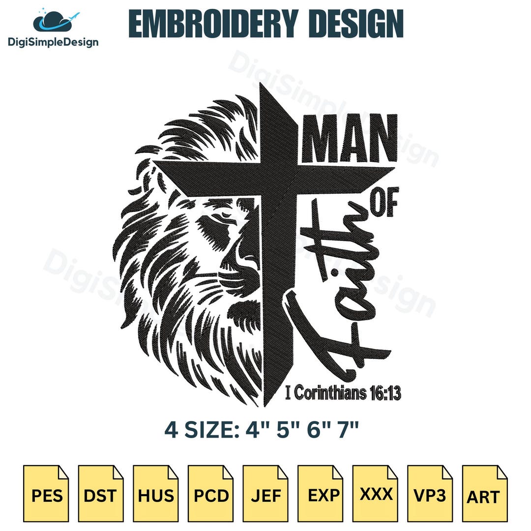 Man of God Embroidery Designs, Bible Verse Machine Digital Embroidery ...
