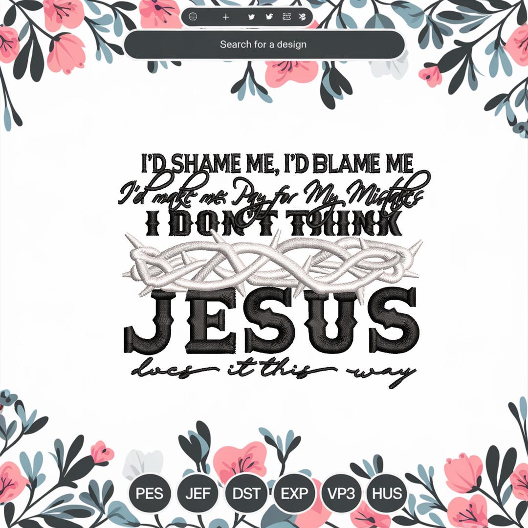 Jesus Embroidery Design: Christian Bible Verse Pattern (3 Size ...