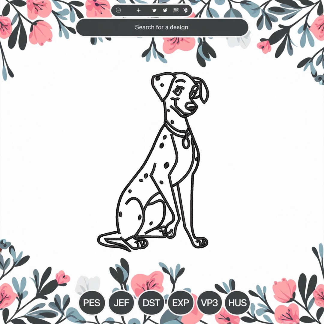 Dalmatian Love Embroidery Designs, Dalmatian Matching Machine Digital ...