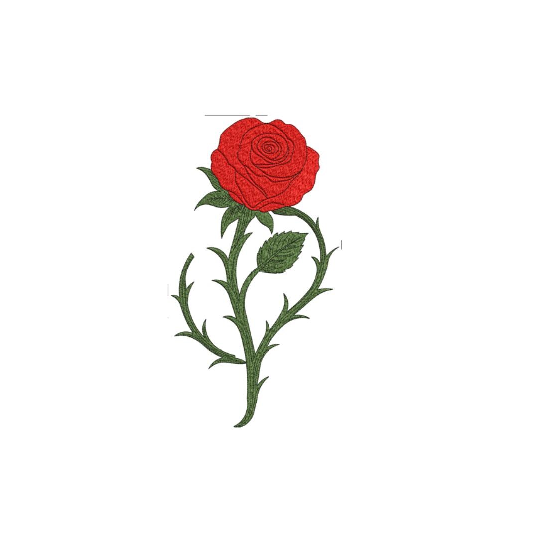 Red Rose Embroidery Design | Single Flower, 5 Sizes (PES DST JEF) - Etsy