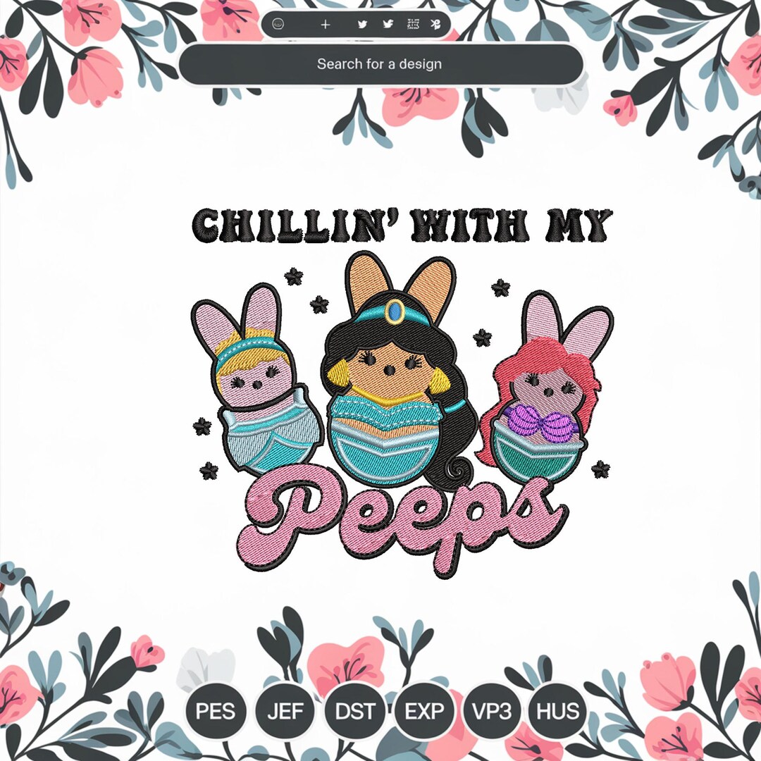 Chillin Peeps Embroidery Designs, Peeps Character Machine Digital ...