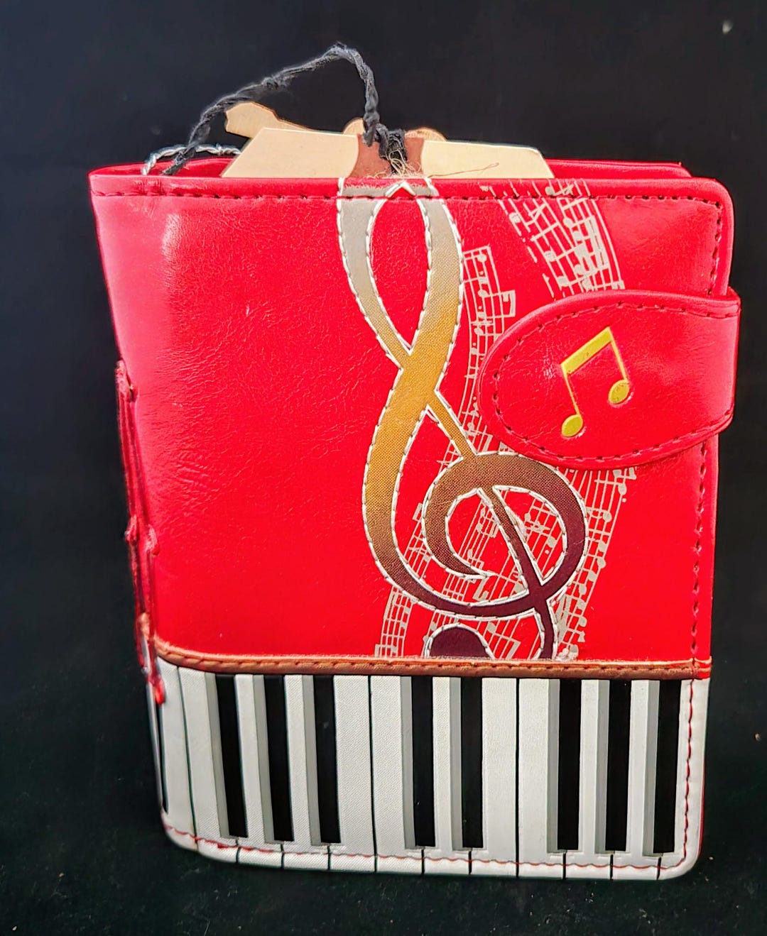 Red Leather Music Themed Journal - Etsy