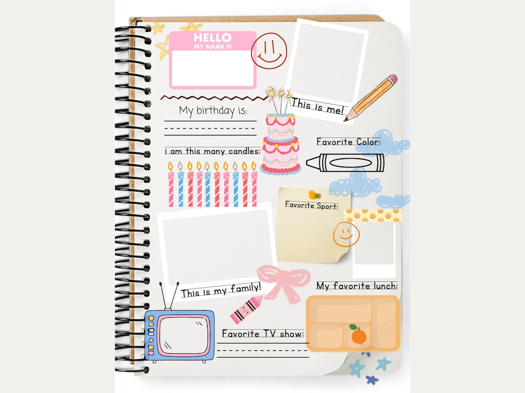 About Me Printable Poster Girl Version, Back to School, Get to Know Me ...