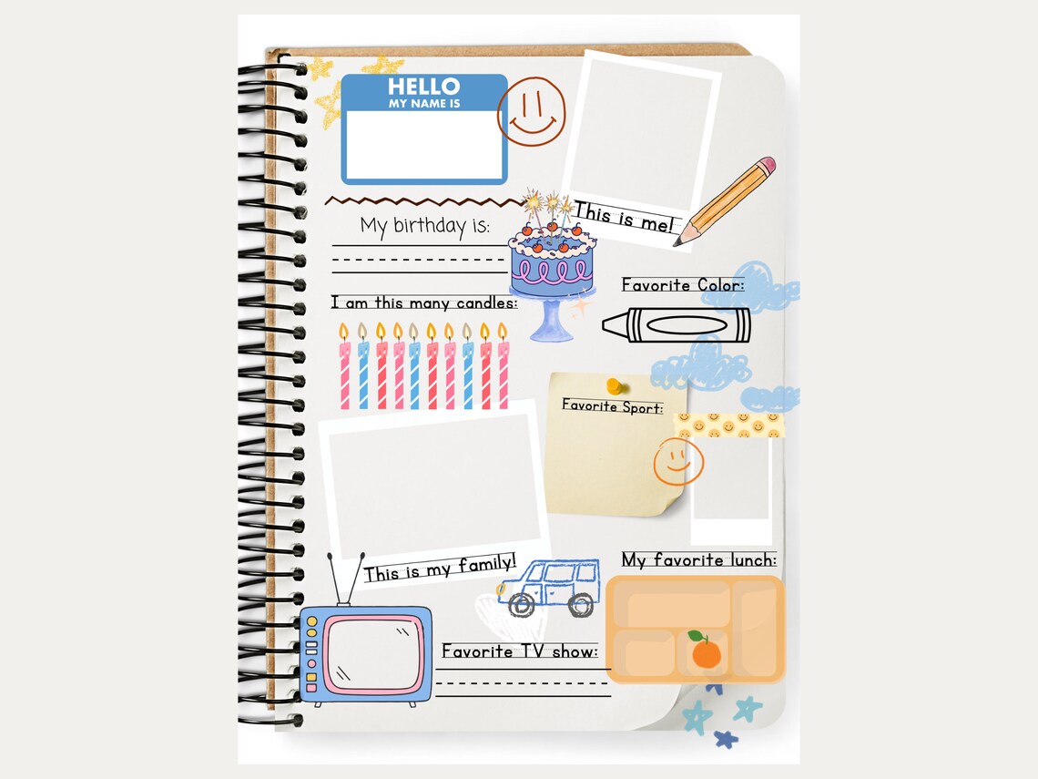 About Me Printable Poster Boy Version, Back to School, Get to Know Me ...