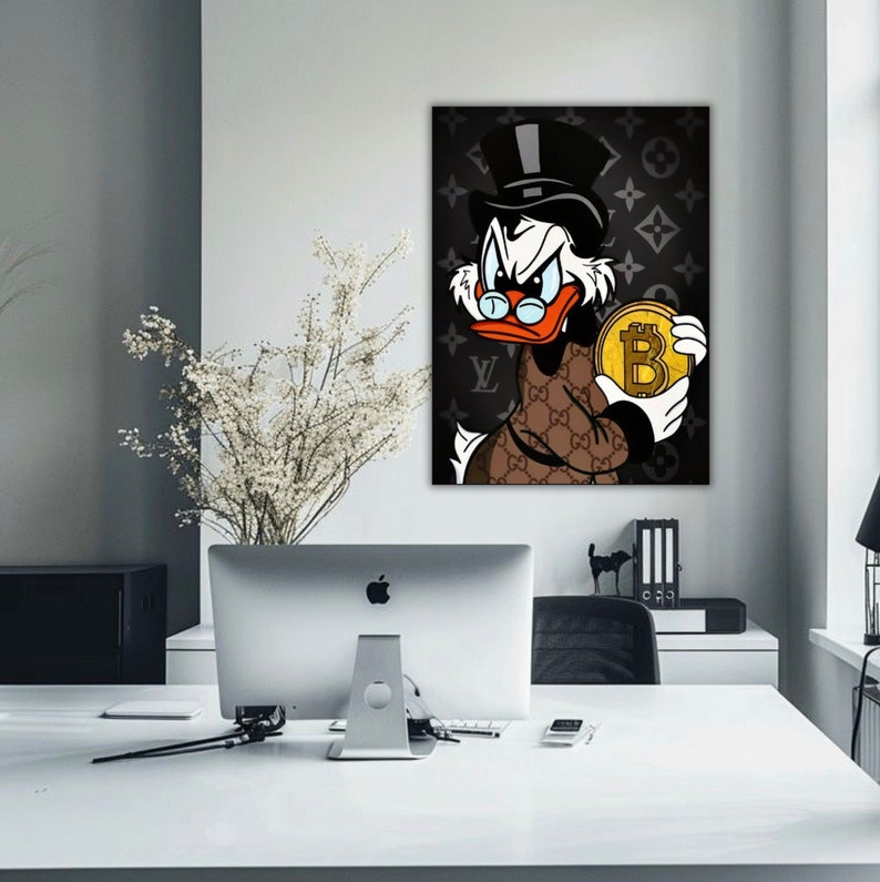 Premium Painting With Scrooge Mcduck With Bitcoin Scrooge MCDUCK Art ...