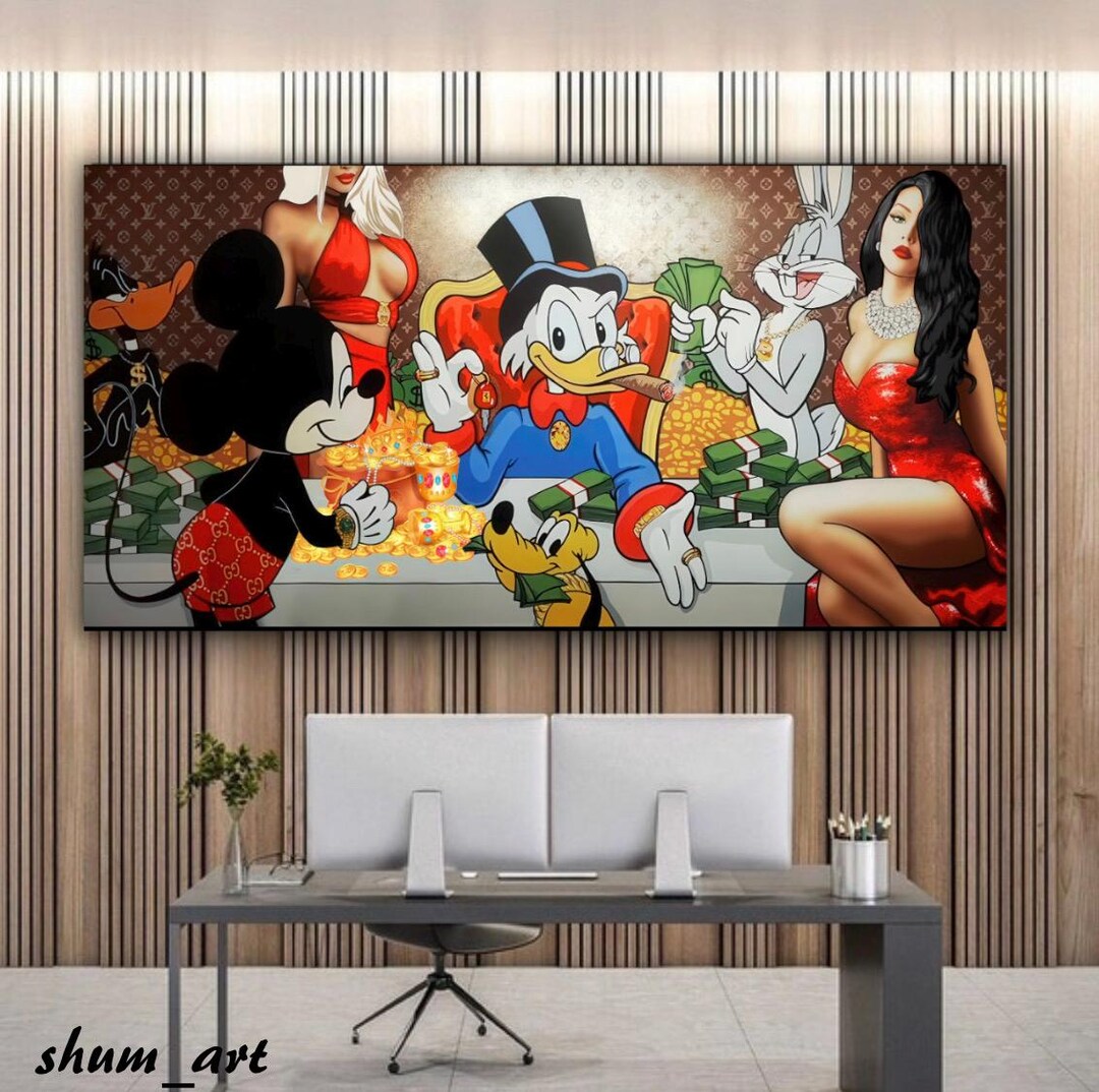 Painting Scrooge Mcduck, Bugs Bunny, Girl With Money,scrooge MCDUCK Art ...
