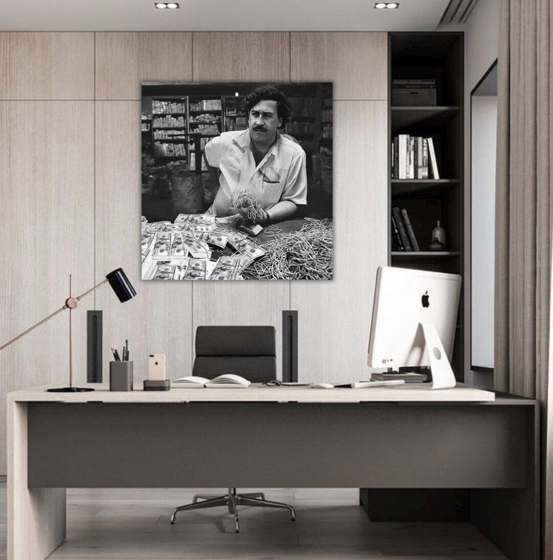Painting Pablo Escobar With Big Money Cartel,on Wooden Subframe,premium ...