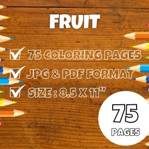 75 Fruit Vocabulary Words Printable Coloring Pages for Kids, Toddlers ...