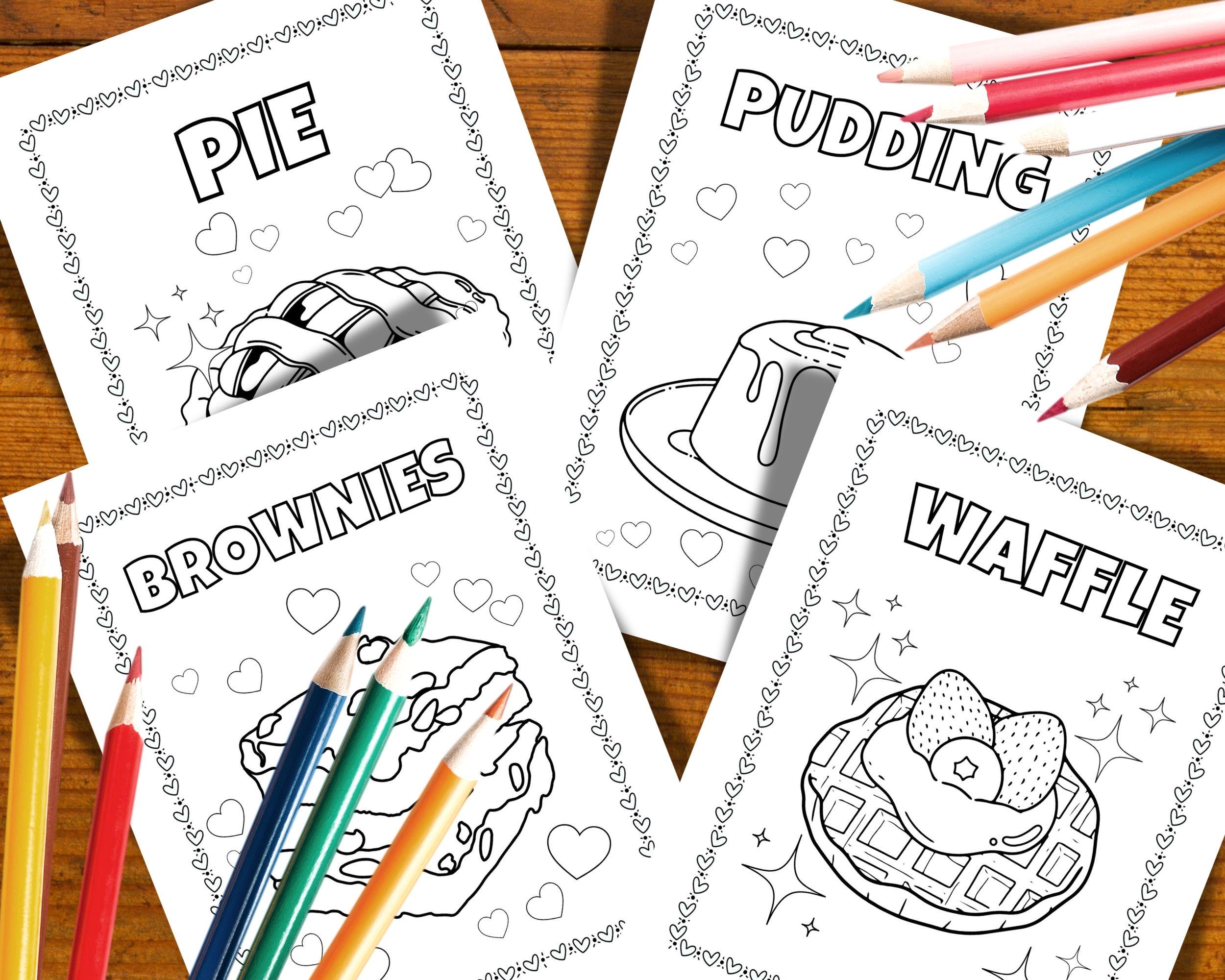 20 Desserts Vocabulary Words Printable Coloring Pages for Kids ...