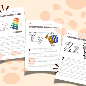 Alphabet Tracing Worksheets A to Z, Handwriting Practice Sheets for ...