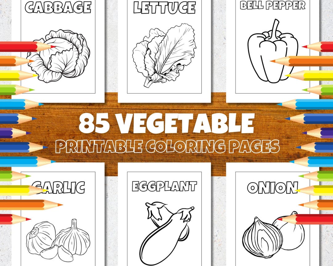 85 Vegetable Vocabulary Words Printable Coloring Pages for Kids ...