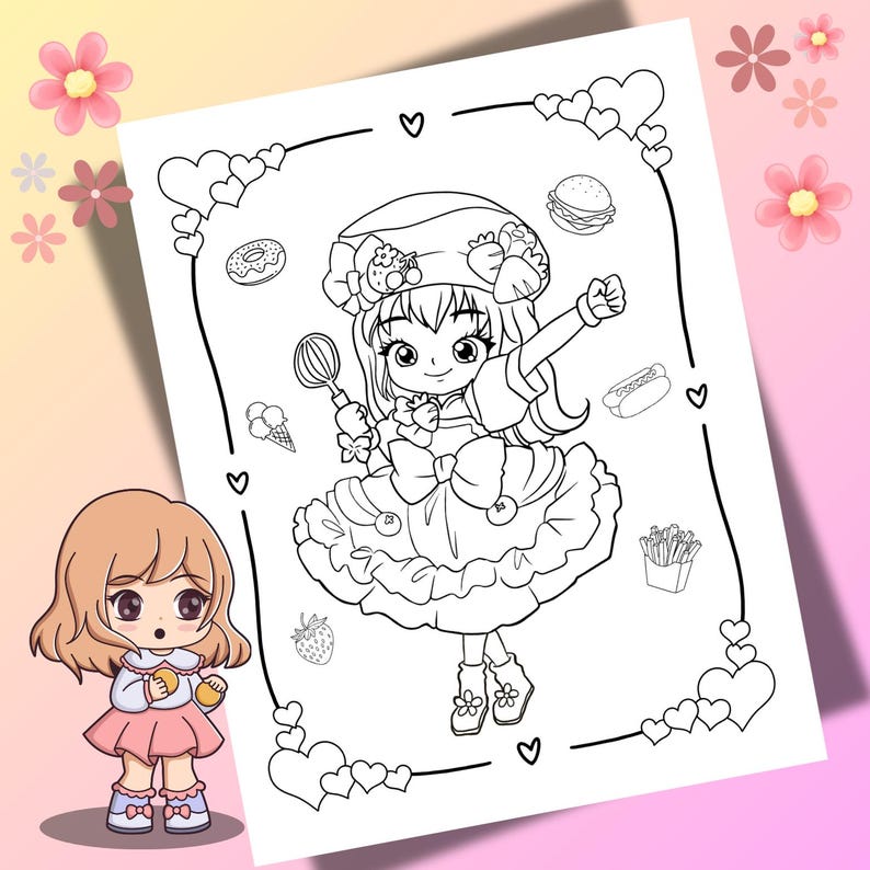 30 Cute Kawaii Girls Printable Coloring Pages for Kids, Toddlers ...