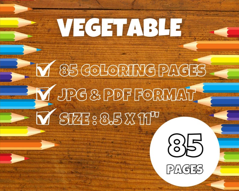 85 Vegetable Vocabulary Words Printable Coloring Pages for Kids ...