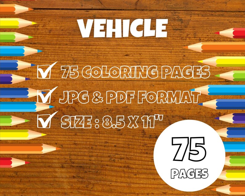 75 Vehicle Vocabulary Words Printable Coloring Pages for Kids, Toddlers ...