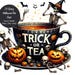 Scary Halloween Tea Cups, Watercolor Clipart Bundle, Cute the Mug ...