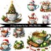 Cozy Christmas Tea Cups, Watercolor Clipart Bundle, Digital Mug ...