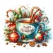Cozy Christmas Tea Cups, Watercolor Clipart Bundle, Digital Mug ...