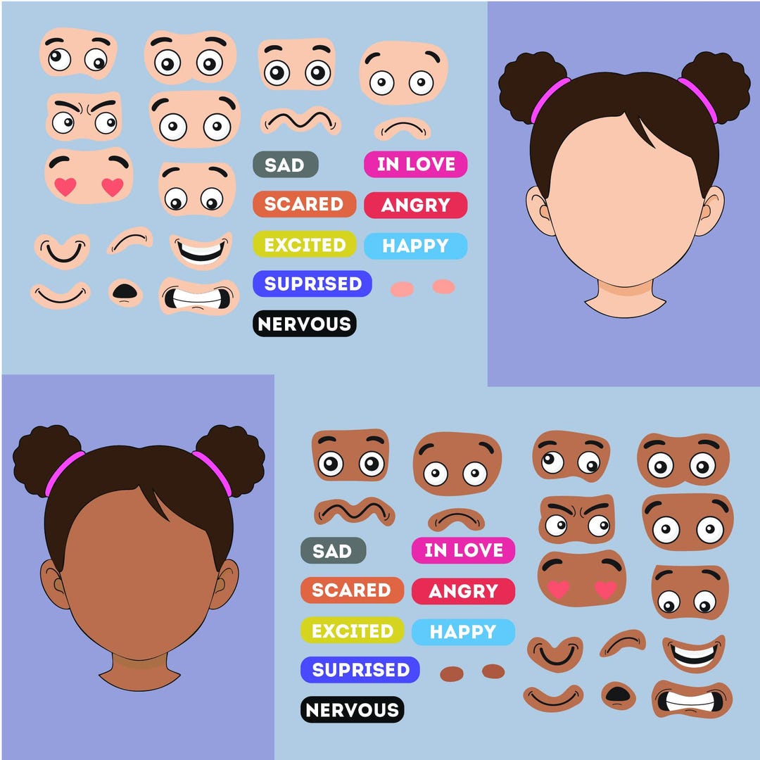 Emotions Activity for Kids Girl Version Printable Toddler Feeling Chart ...