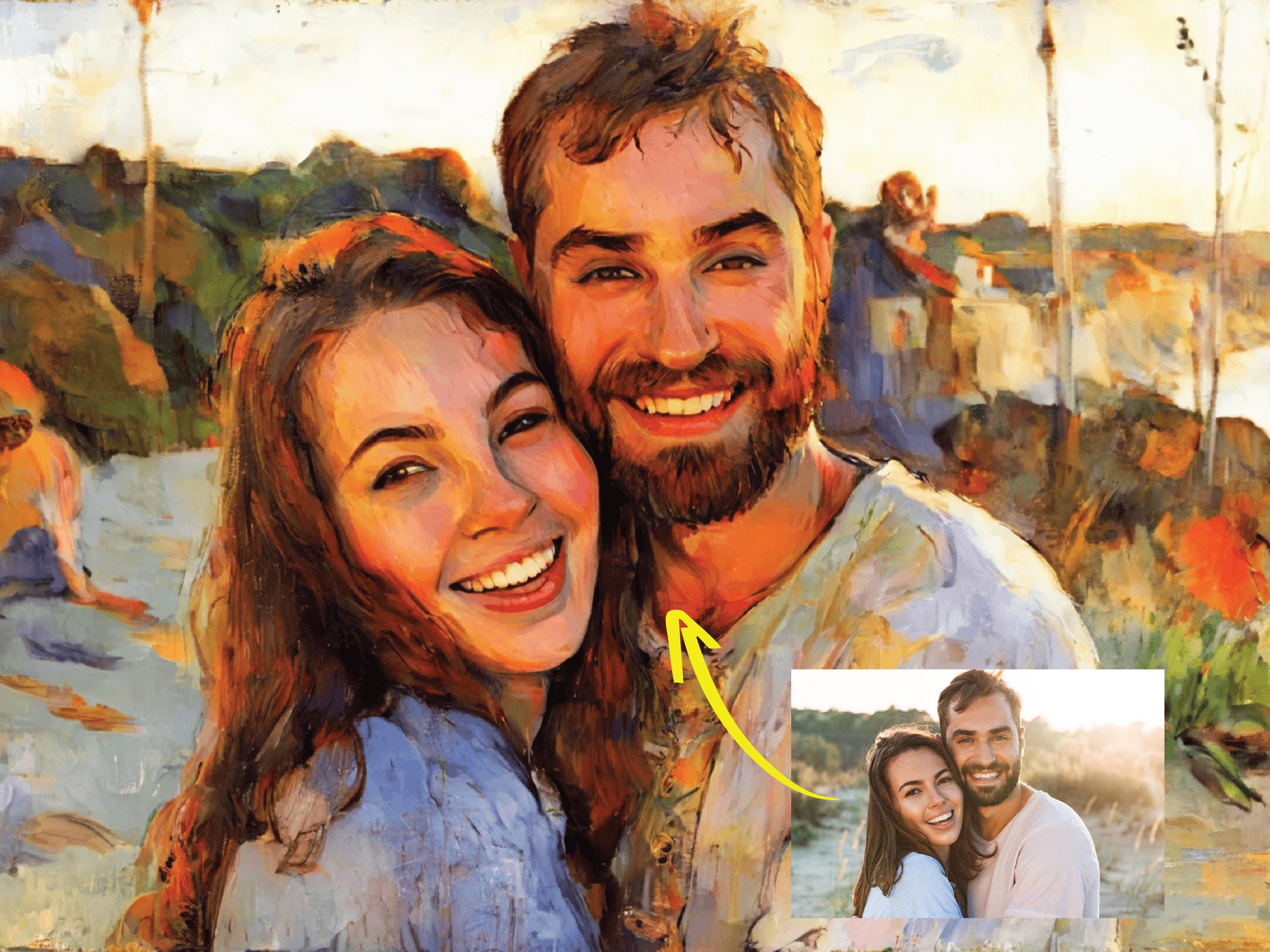 Custom Oil Painting Portrait From Photo Ready to Prin on Canvas, Custom ...