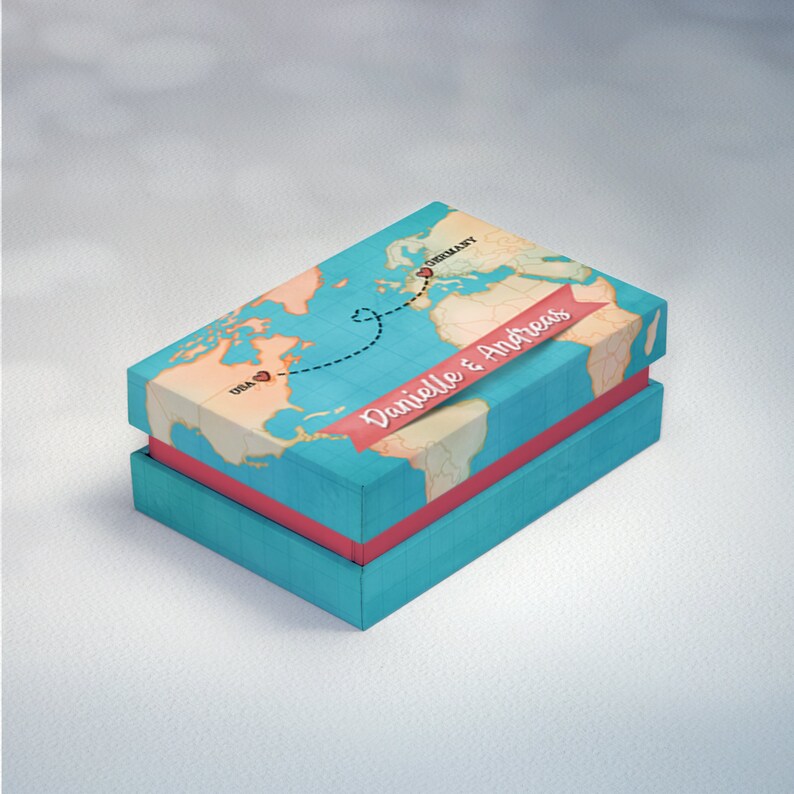 Custom Map, Personalized Map, Pop Out Photo Box, Custom Memory, Photo ...