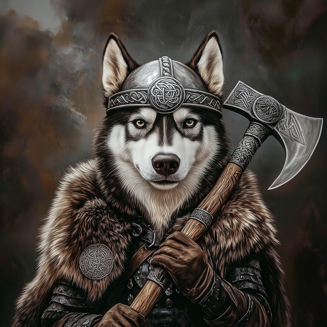 Custom Viking Pet Portrait | Regal Cat & Dog Painting | Renaissance ...
