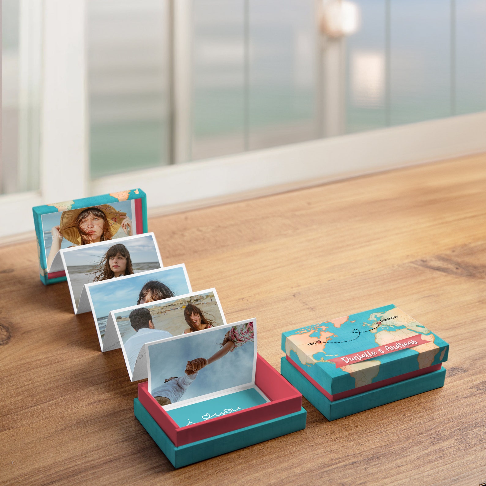 Custom Map Location Photo Box Pop Out, Small Photo Album, Instagram ...