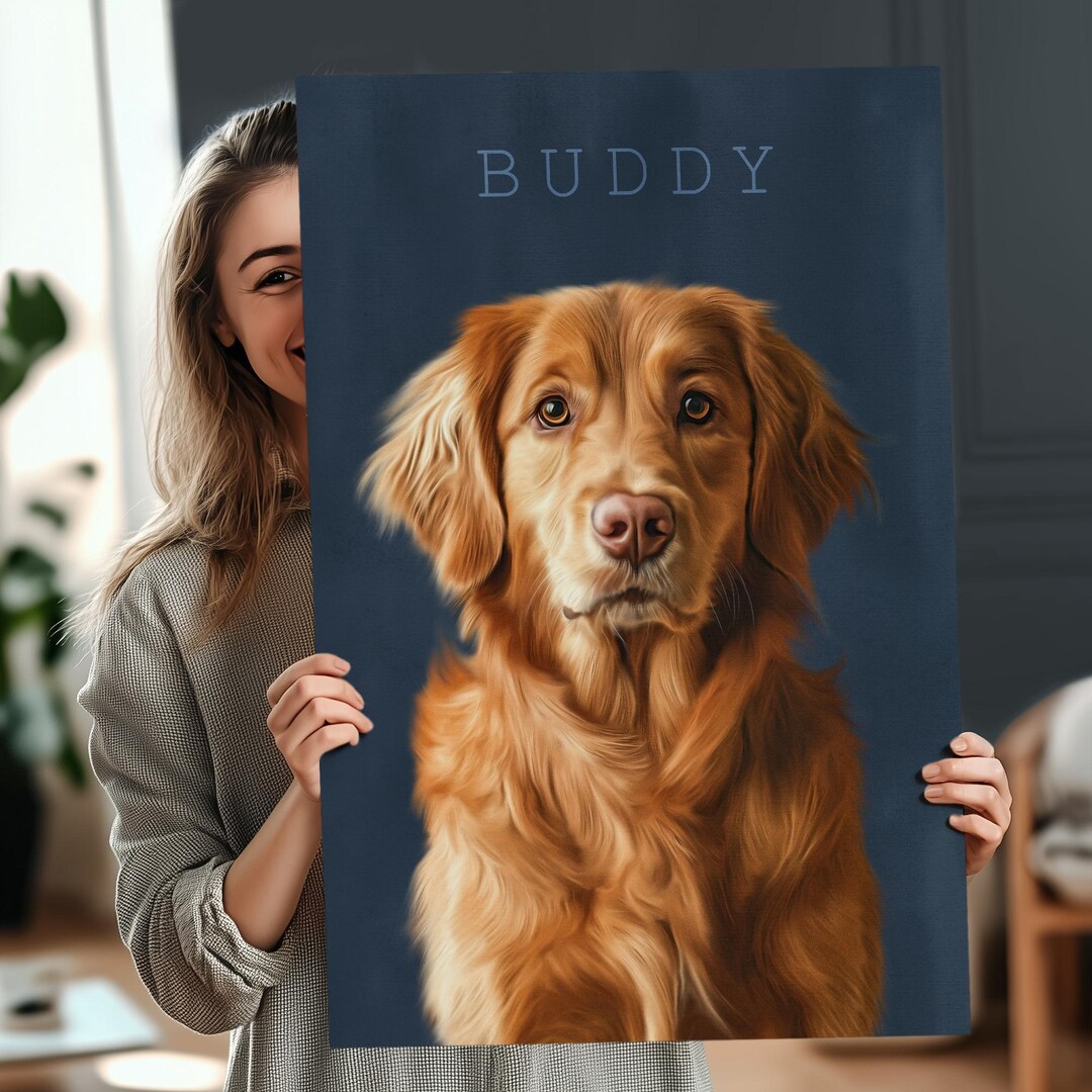 Custom Pet Portraits Using Pet Photo | Personalized Digital Dog and Cat Portraits | Pet Art Pet ...